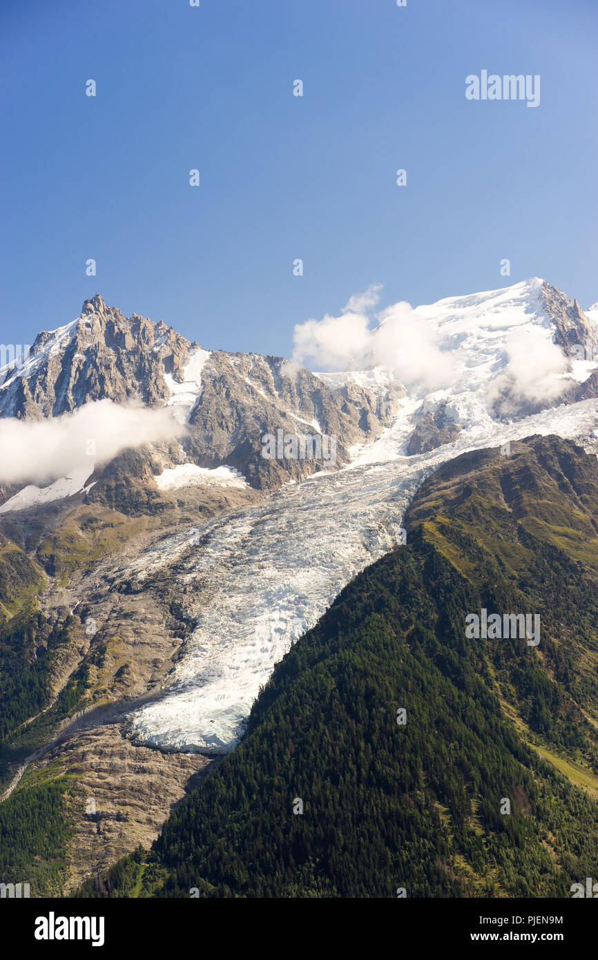 Rock structure of Mont-Blanc Mountain with snow, french alps Stock ...