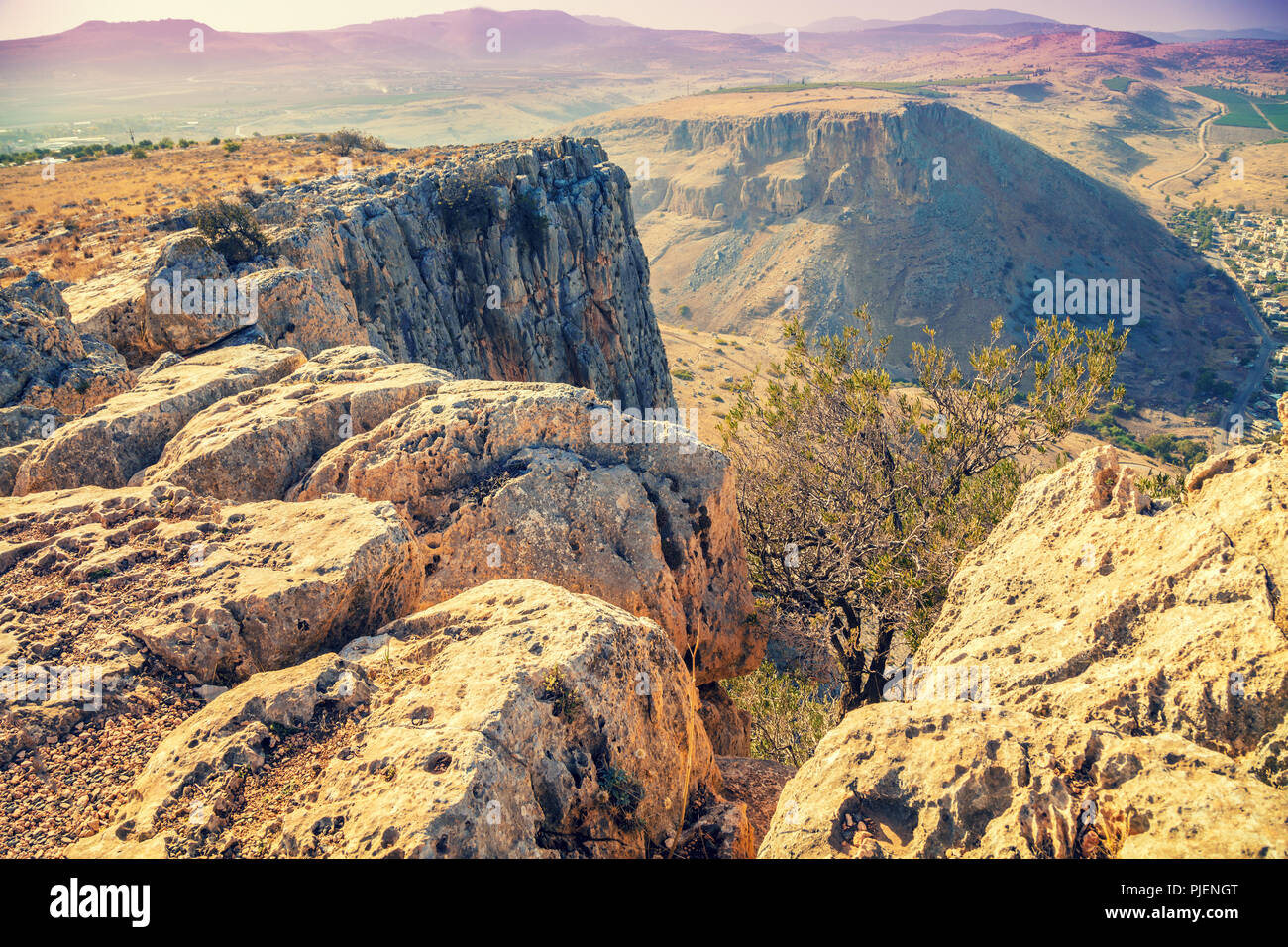 View from Arbel cliff. Galilee, Israel Stock Photo - Alamy
