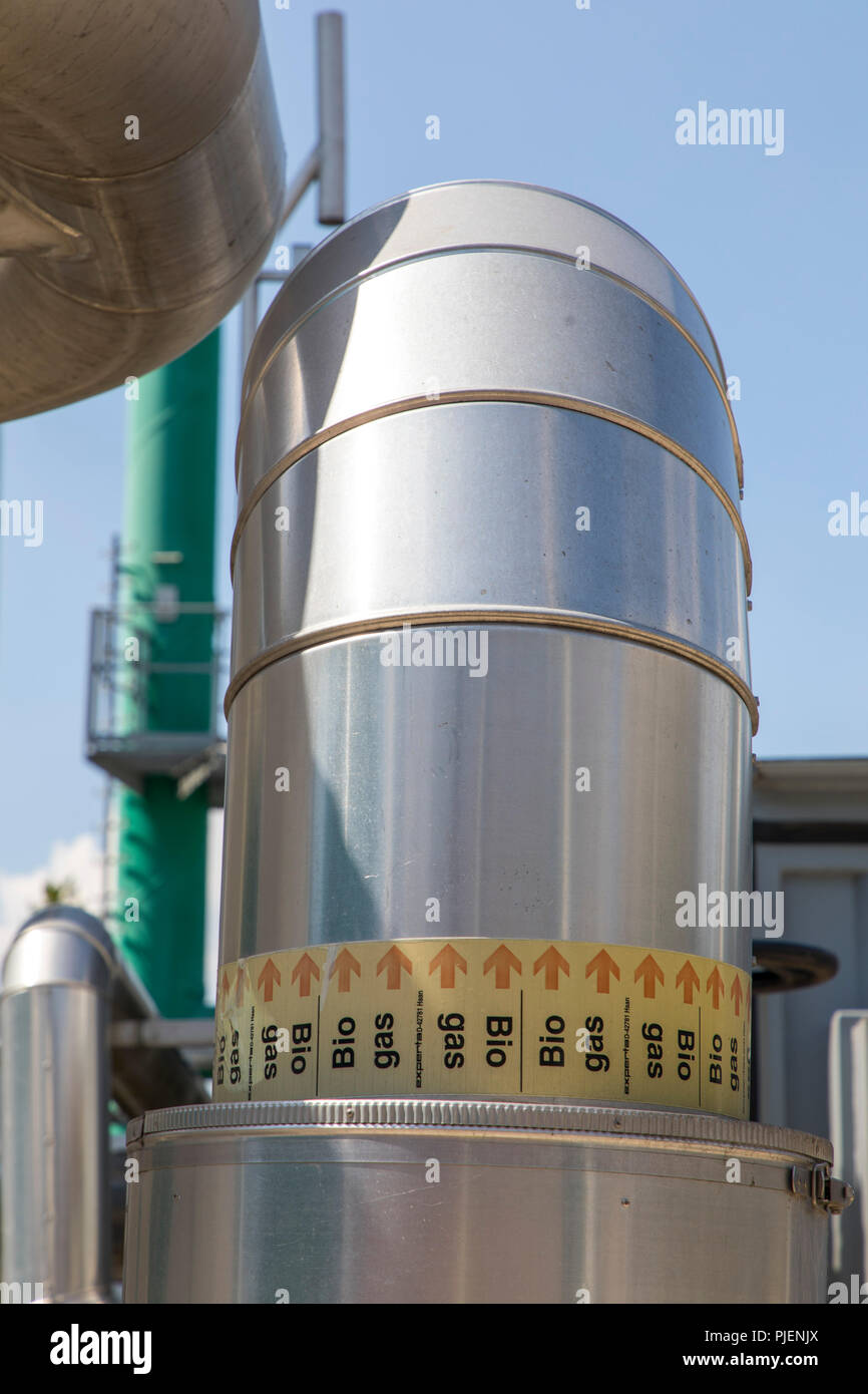 Biogas plant, pipeline for biogas in a biogas power plant Stock Photo ...