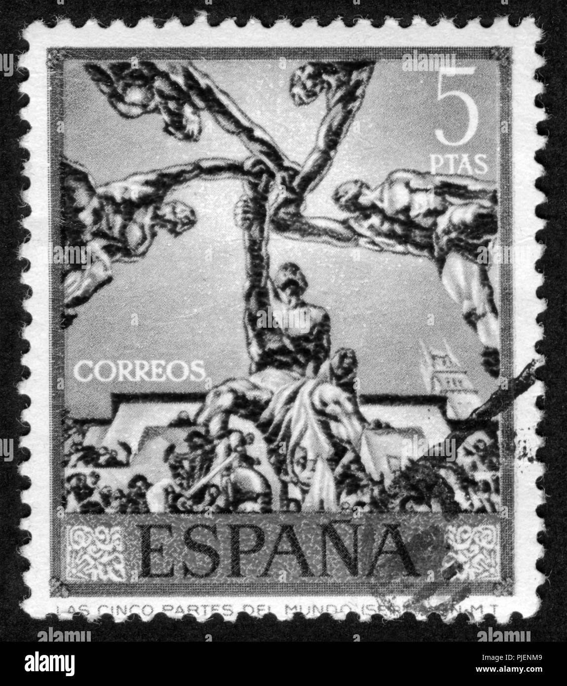Spain postage stamp Black and White Stock Photos & Images - Alamy