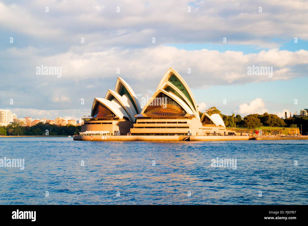 Opera House in Sydney, Australia, evening light golden hour Stock Photo ...