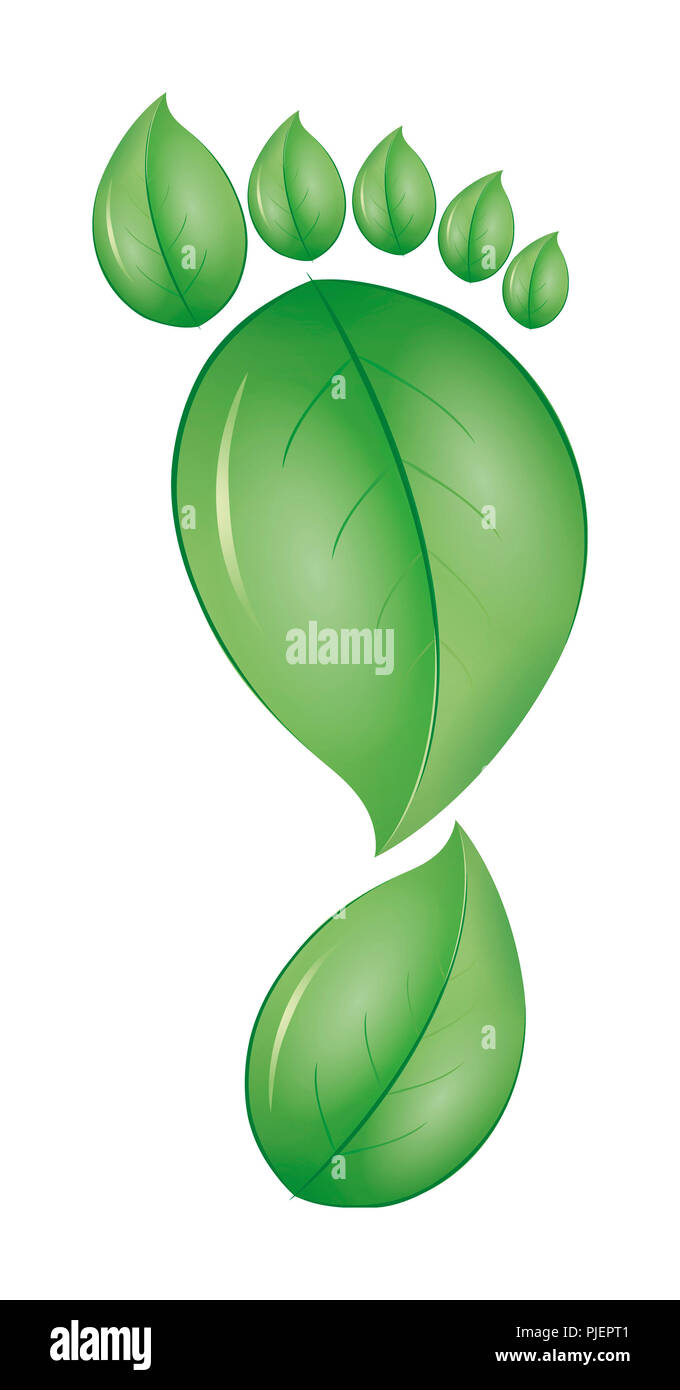 An image of a green foot print Stock Photo - Alamy