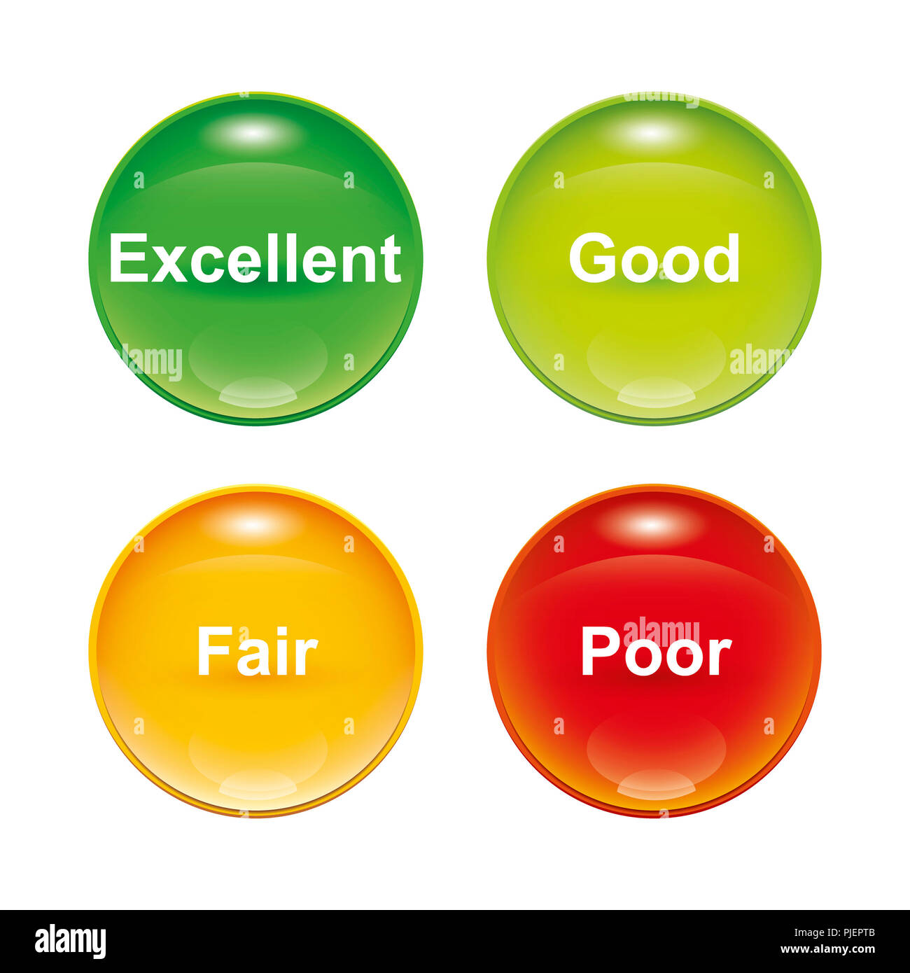 A set of four survey icons red yellow green Stock Photo - Alamy
