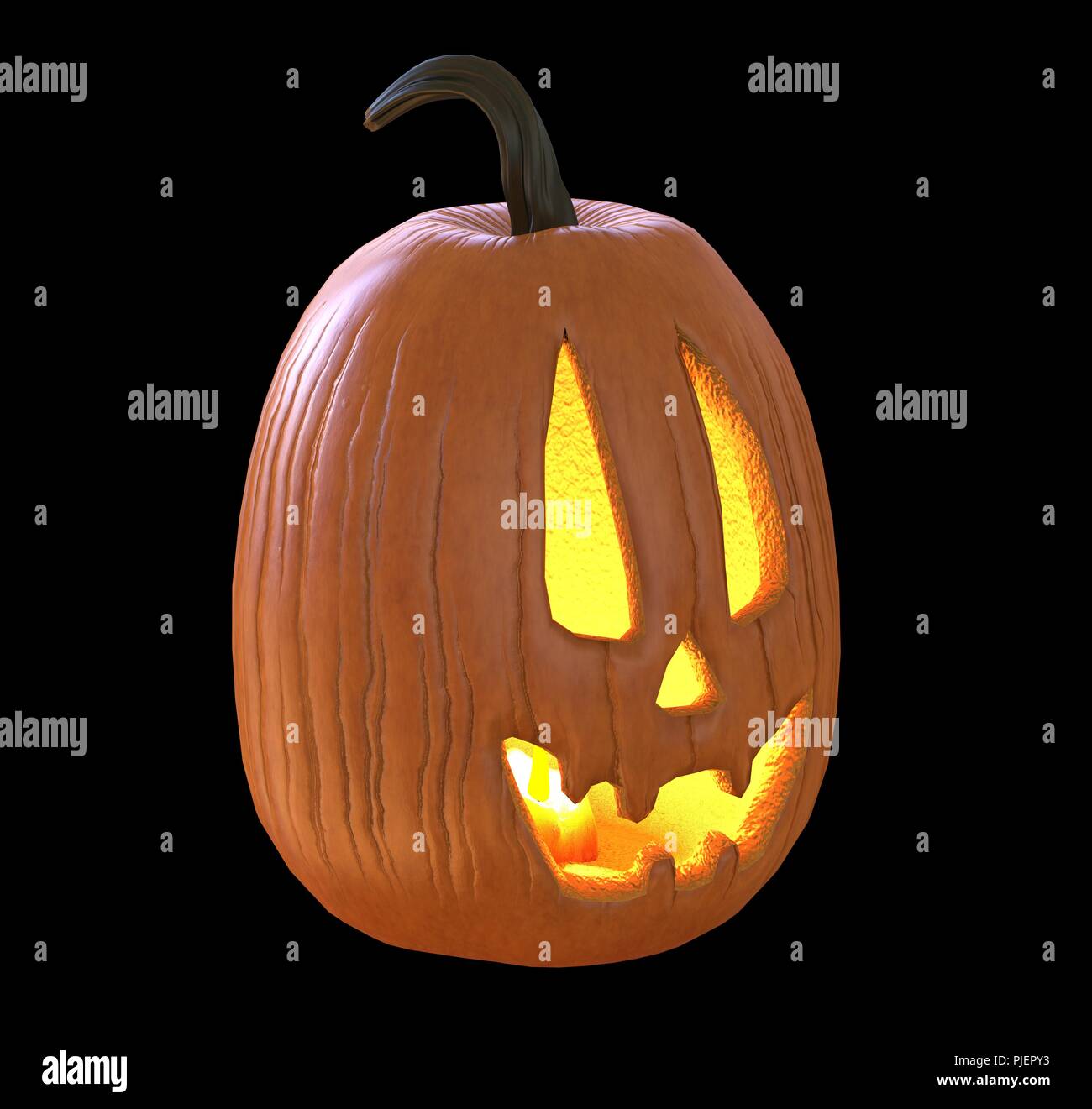 Jack O' Lantern Pumpkin isolated on black background 3D illustration ...