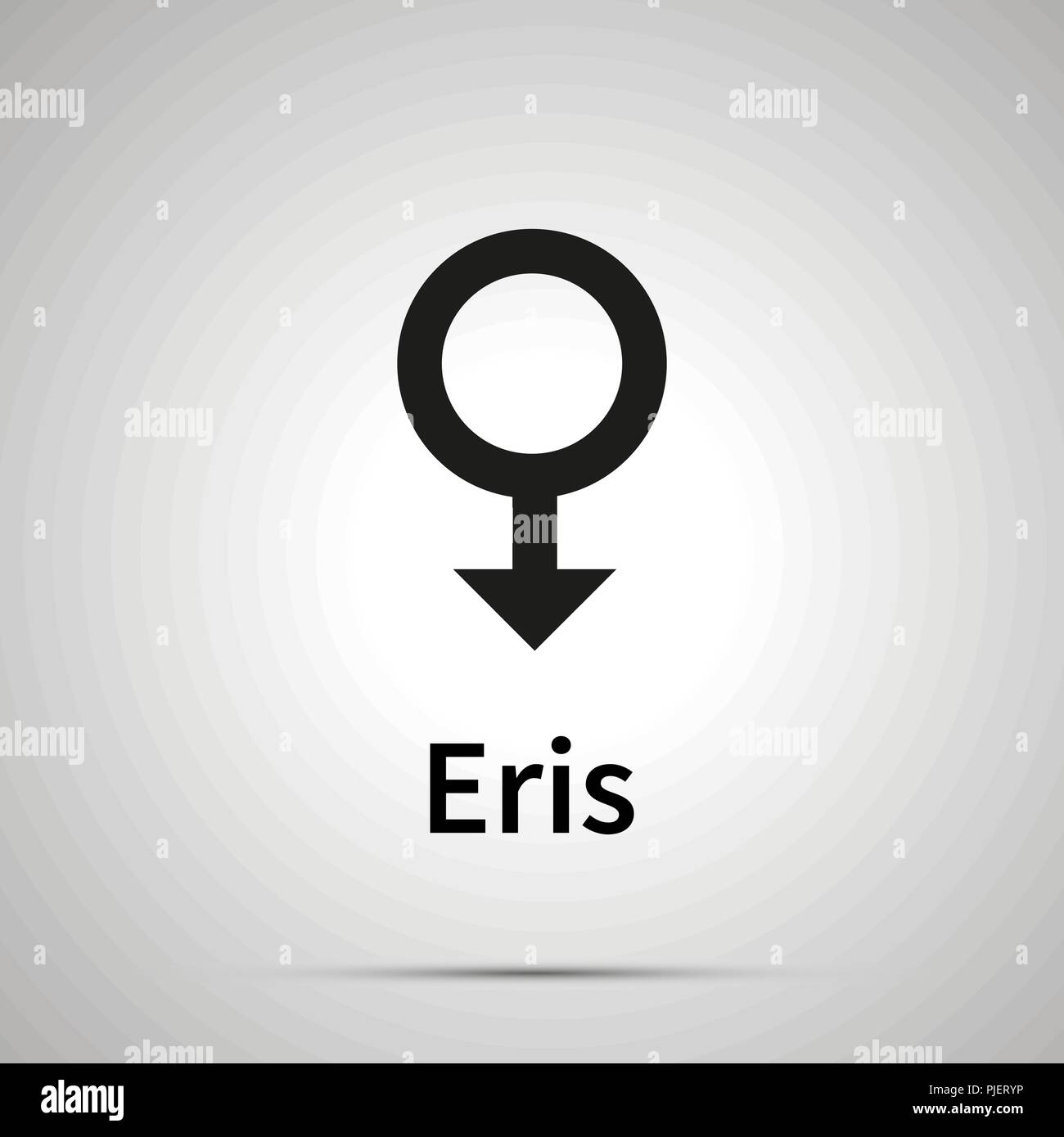 Eris astronomical sign, simple black icon with shadow on gray Stock ...