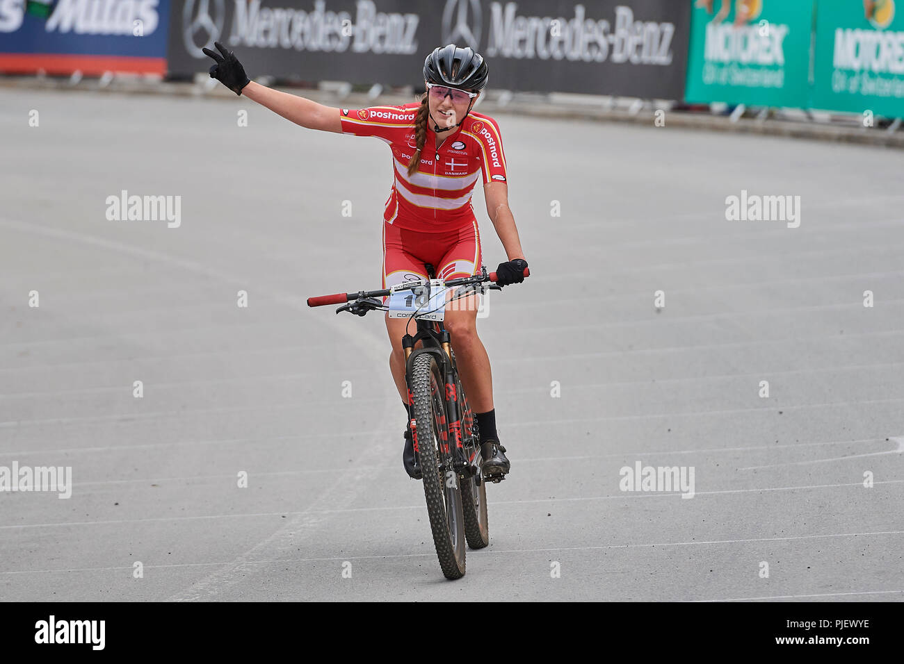 Lenzerheide, Switzerland. 5th September 2018. Sofie Heby Pedersen during the UCI 2018 Mountain ...