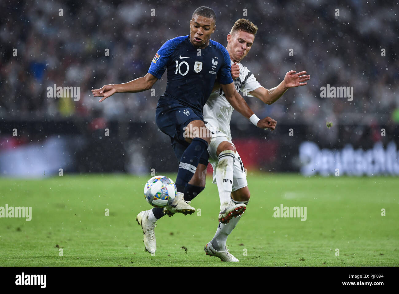 Kylian Mbappe (L) (France) versus Joshua Kimmich (R) (Germany) GES ...