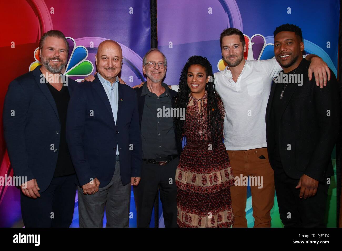 New York, NY, USA. 6th Sep, 2018. Tyler Labine, Anupam Kher, Eric ...
