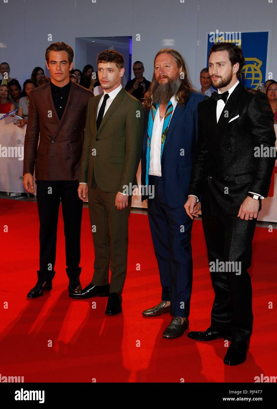 Toronto, ON. 6th Sep, 2018. Chris Pine, Billy Howle, David Mackenzie ...