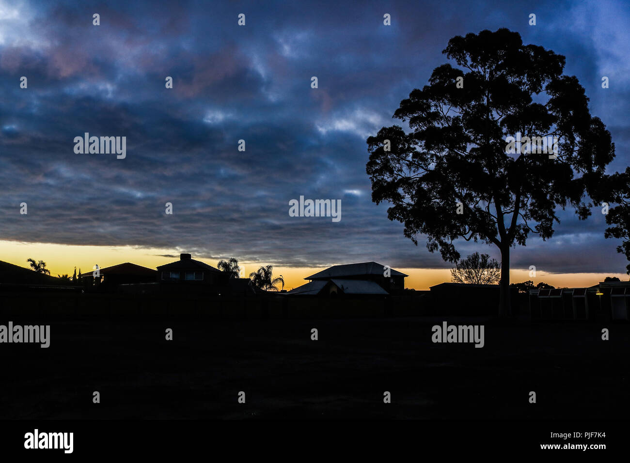Adelaide Australia. 7th September 2018. A dramatic sky at sunset in ...