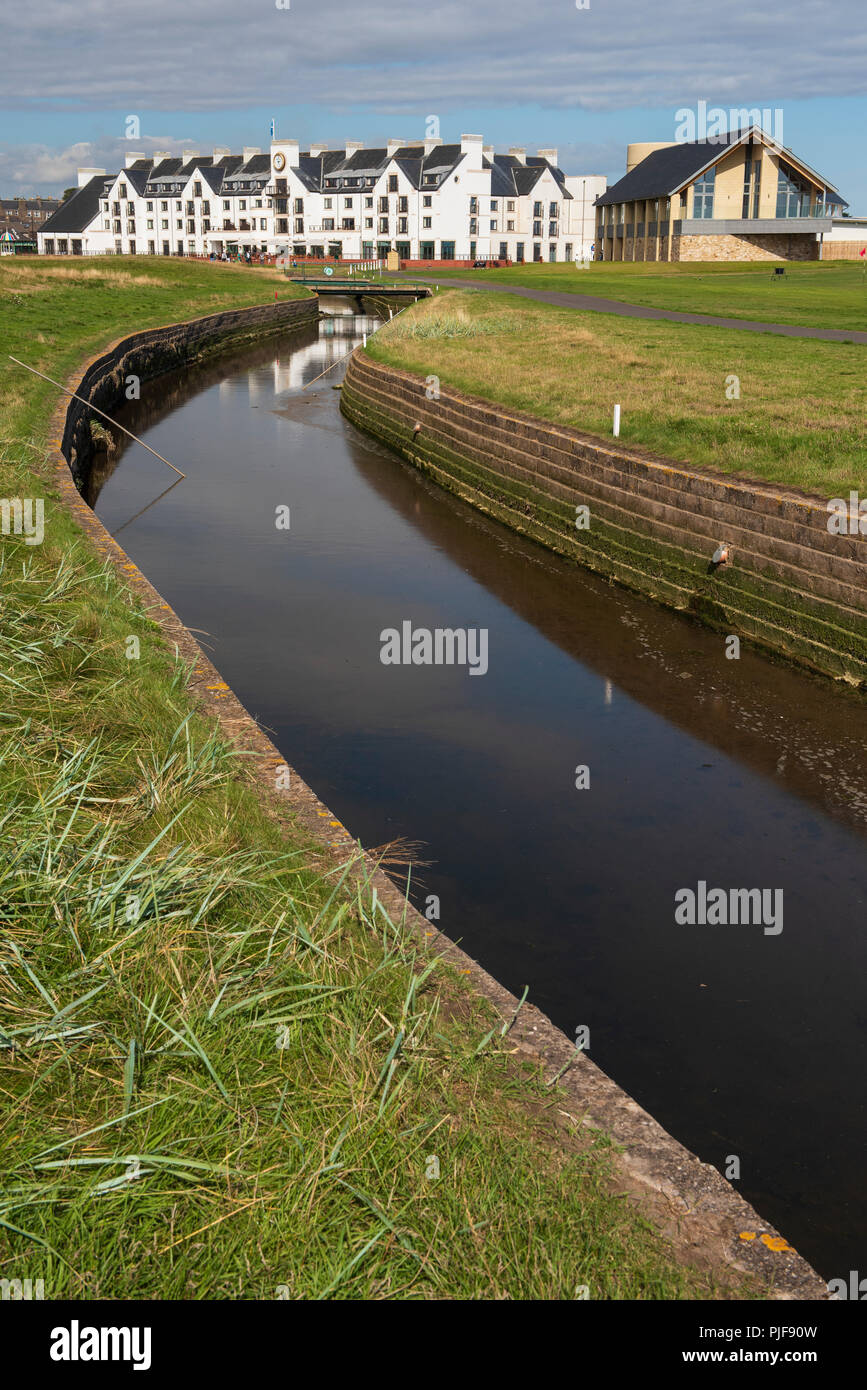 The Barry Burn meanders through Carnoustie Golf Links, with the ...