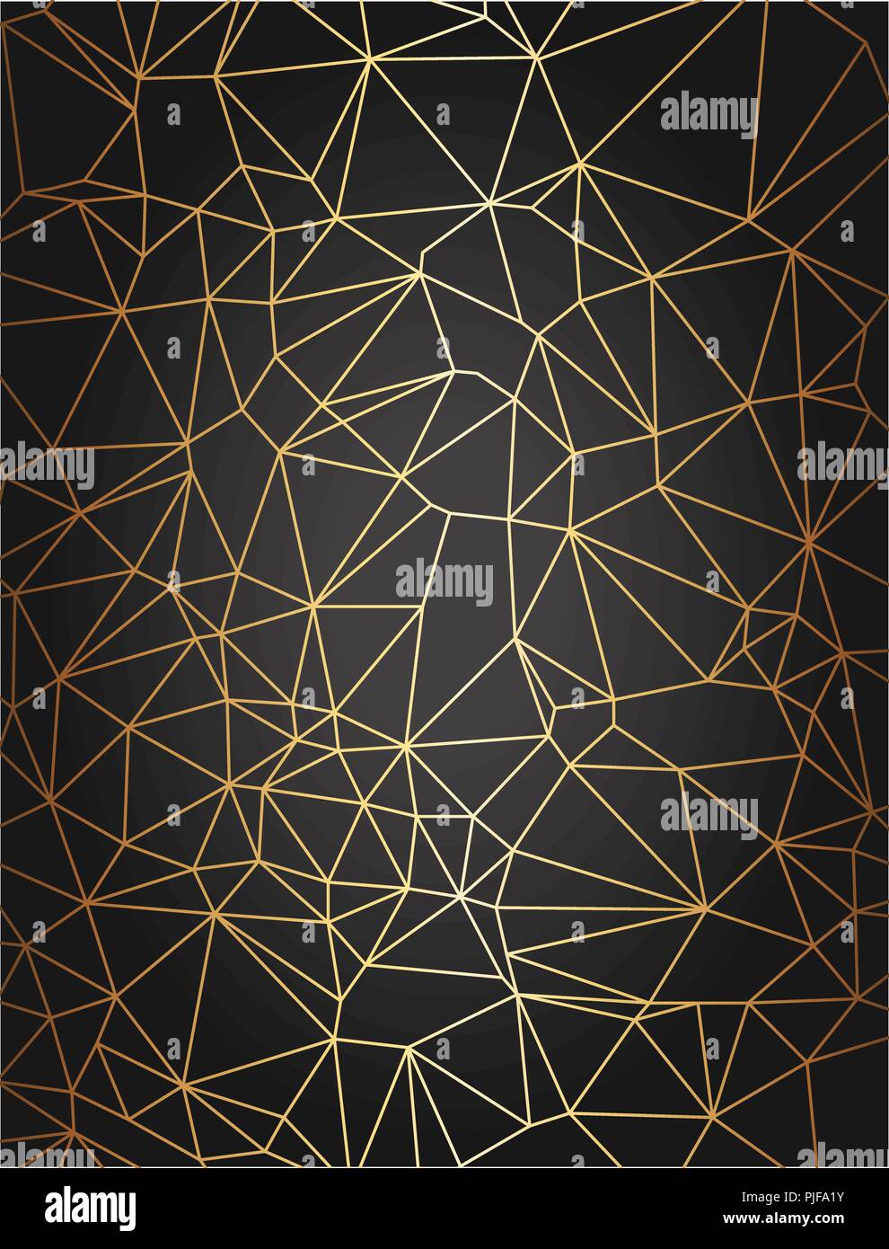 Golden triangle grid on black gradient background Stock Vector Image ...