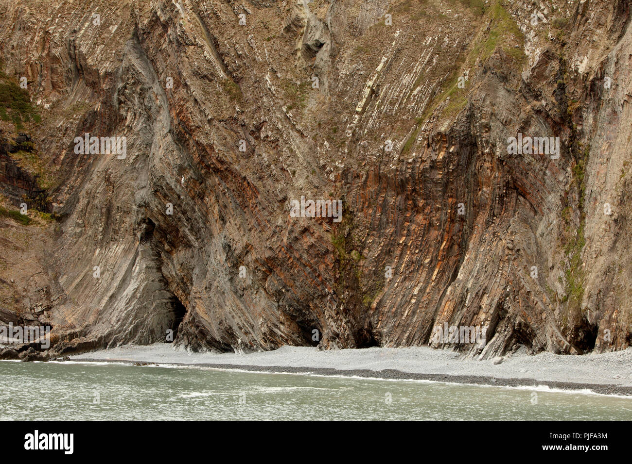 folded Crackington Formation turbiditic sandstones at Hartland Quay ...