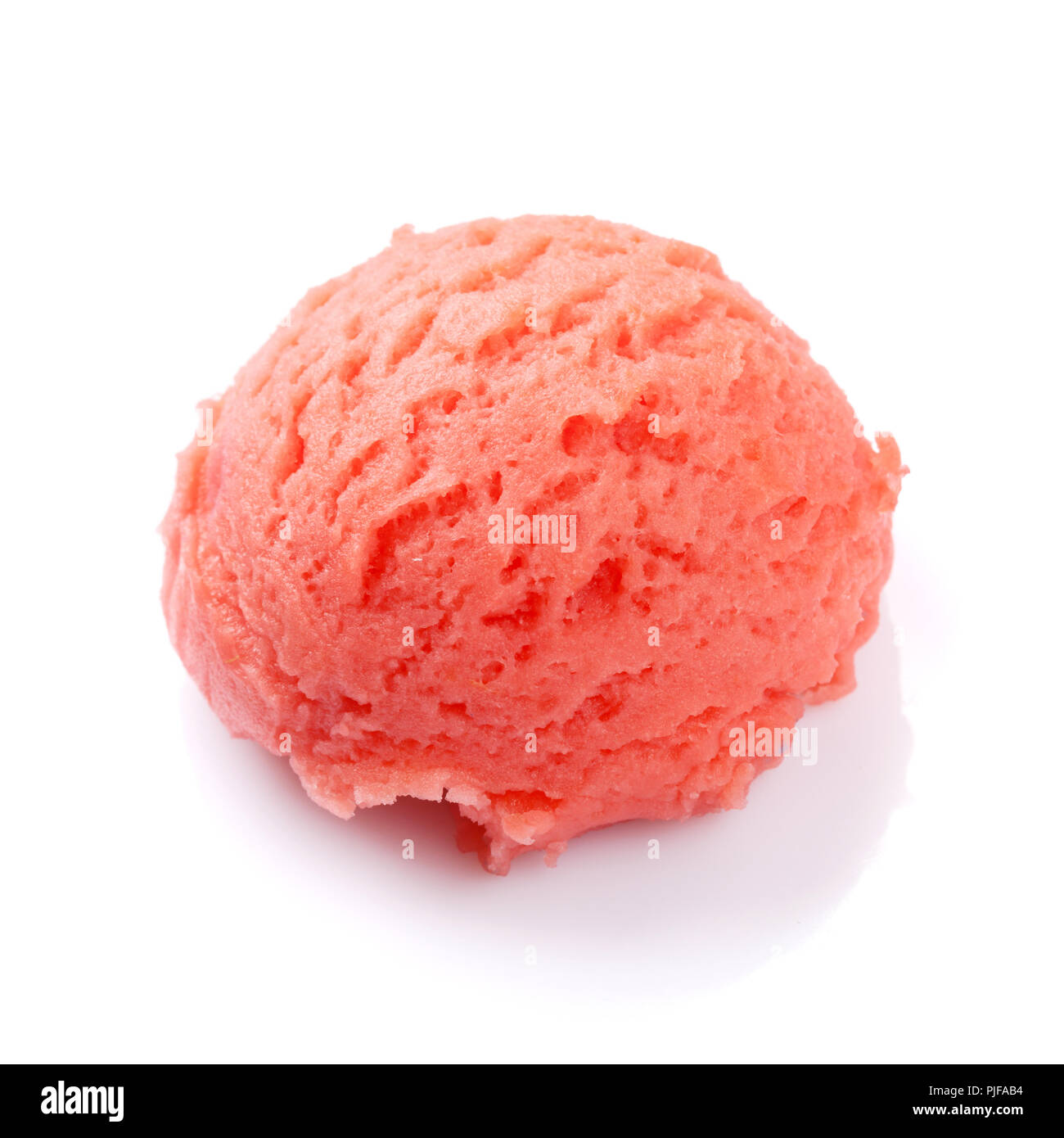Raspberry ice cream scoop. Isolated on white background Stock Photo - Alamy