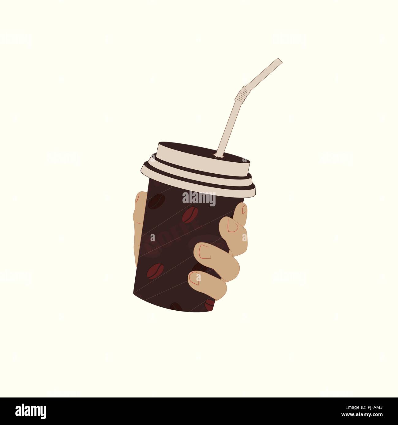 Hands hold hot cup Stock Vector Images - Alamy