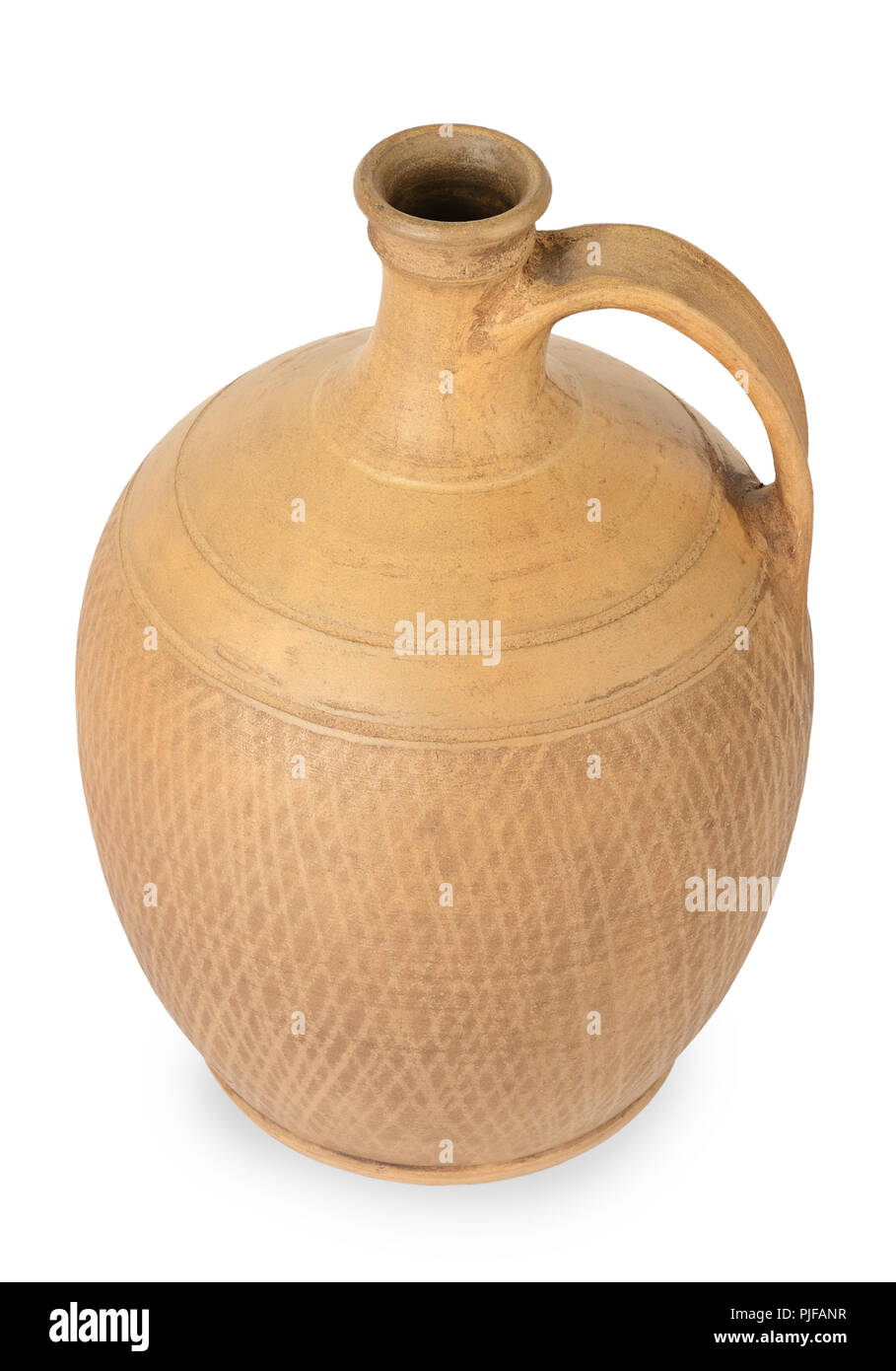Large ceramic amphora with handle isolated on white background Stock ...
