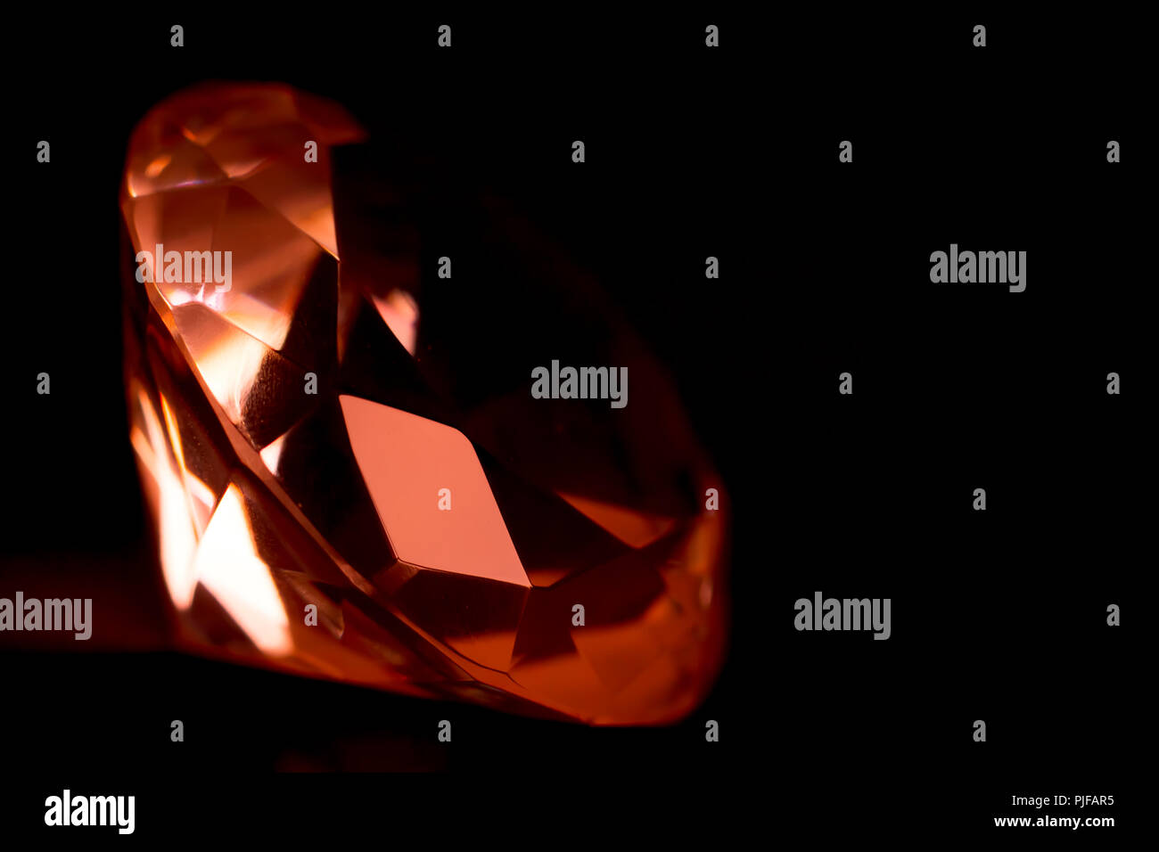 Elements of a ruby close-up on a black background. A precious stone ...