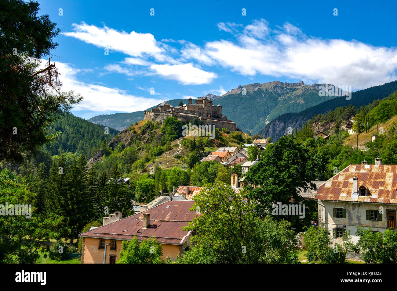 France. Hautes-Alpes (05), regional park of Queyras. Chateau Ville ...