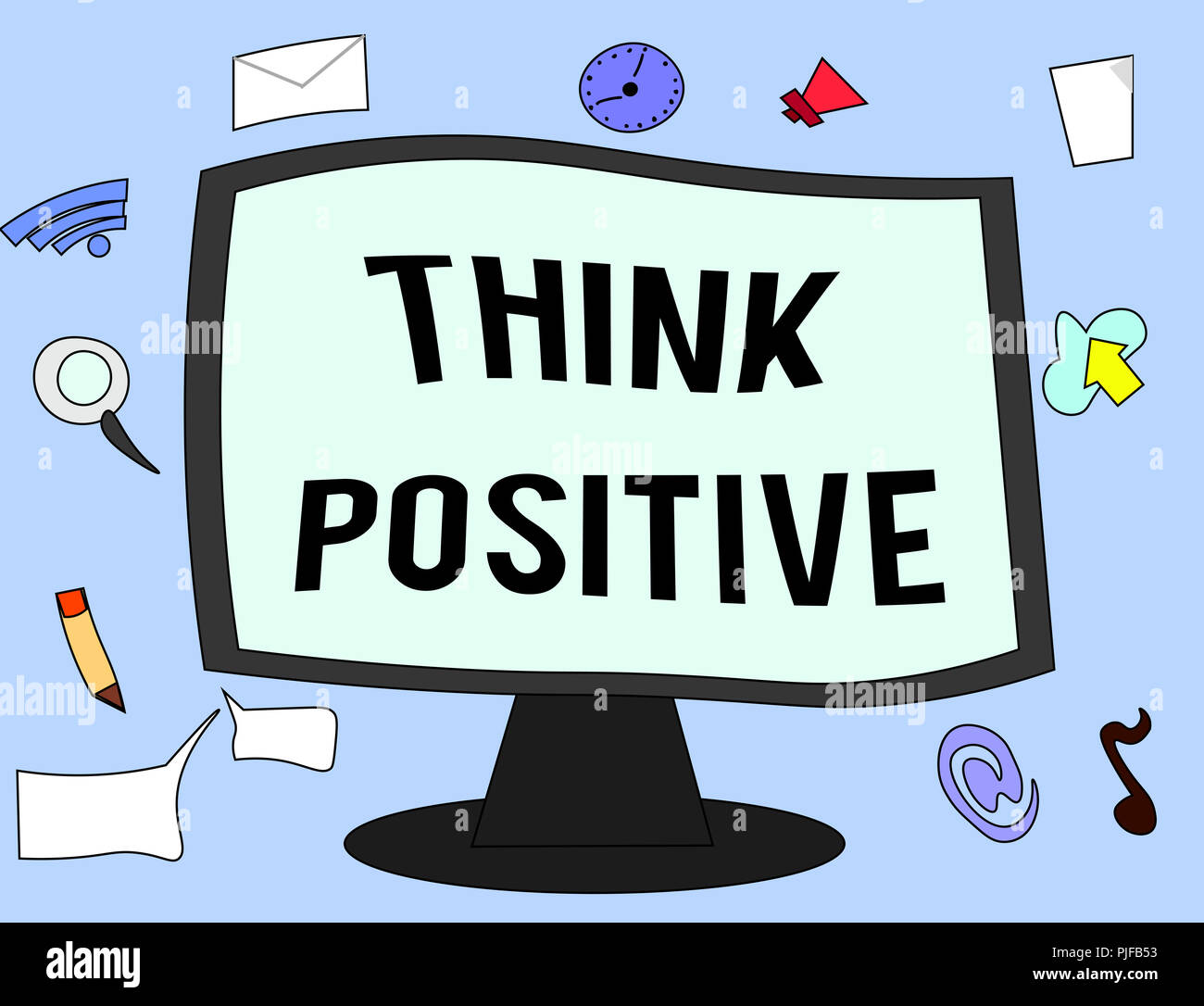 Handwriting text Think Positive. Concept meaning The tendency to be ...