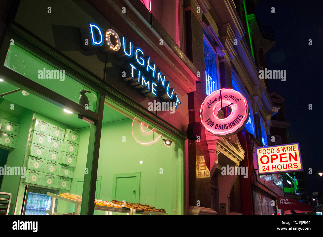 Doughnut Time on Shaftesbury Avenue, Soho, London, UK Stock Photo - Alamy