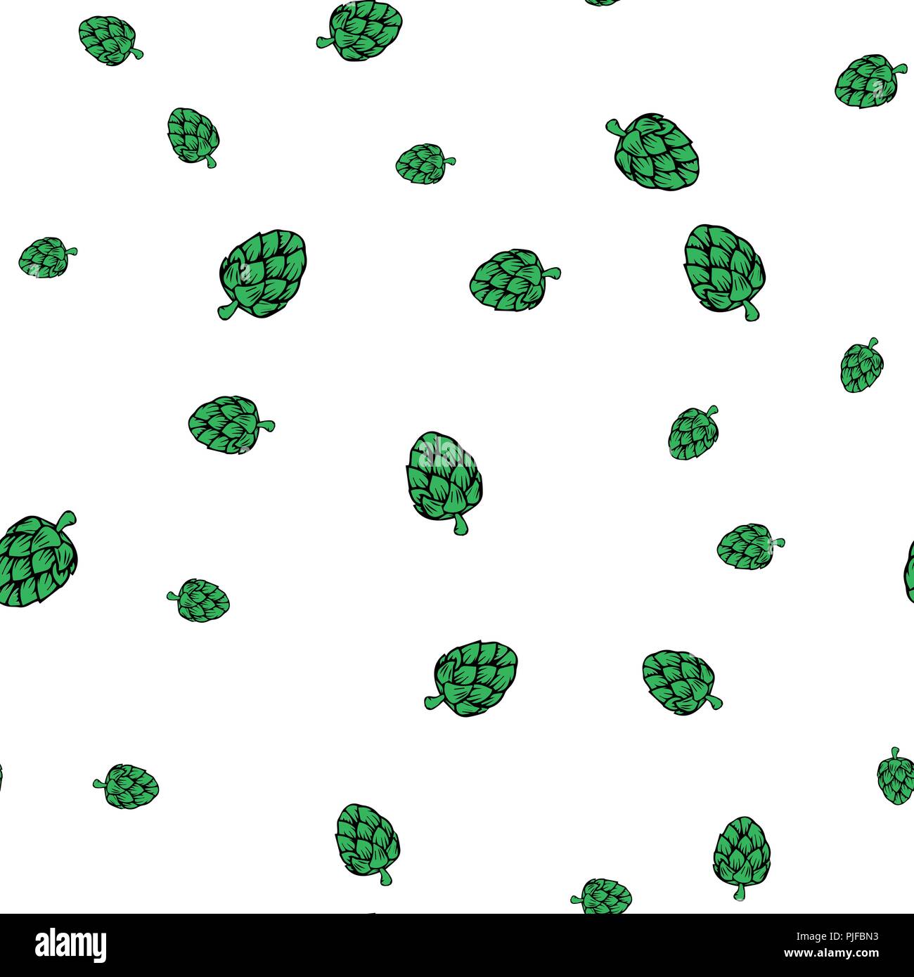 Hop pattern seamless. Vector illustration. Isolated white background ...