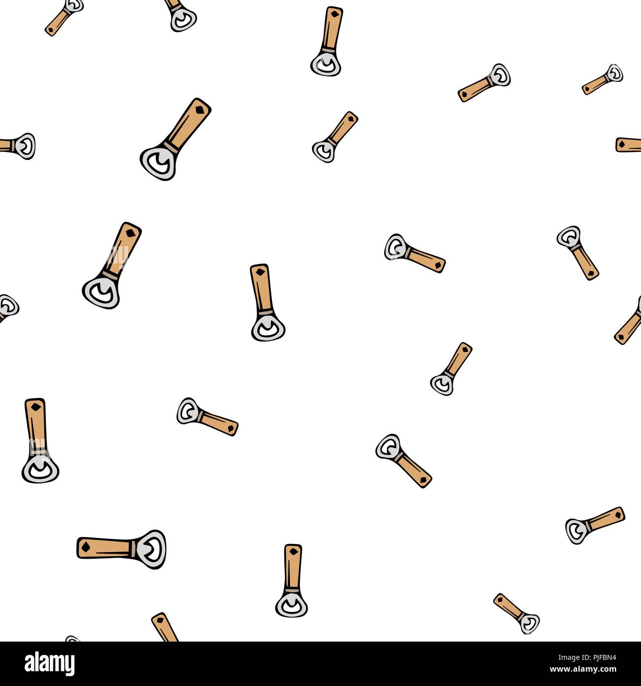 Opener seamless pattern. Vector illustration. Isolated white background ...