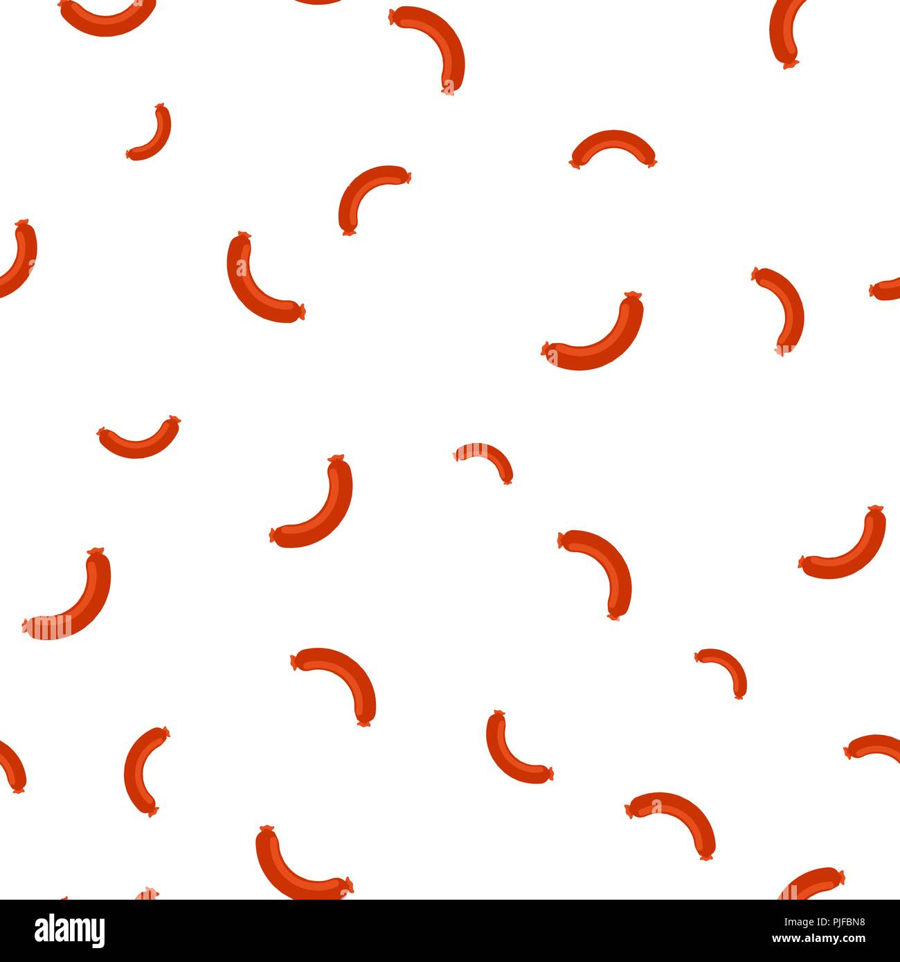 Sausage pattern seamless. Vector illustration. Isolated white ...
