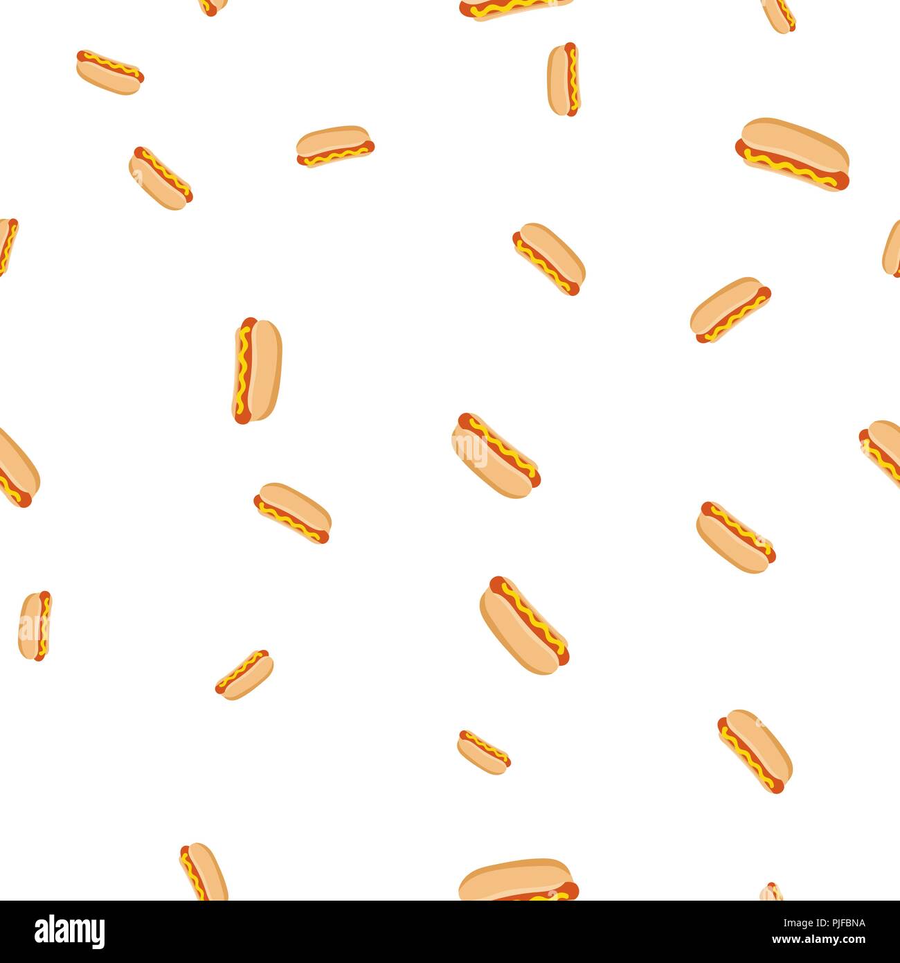 Hot dog pattern seamless. Vector illustration. Isolated white ...