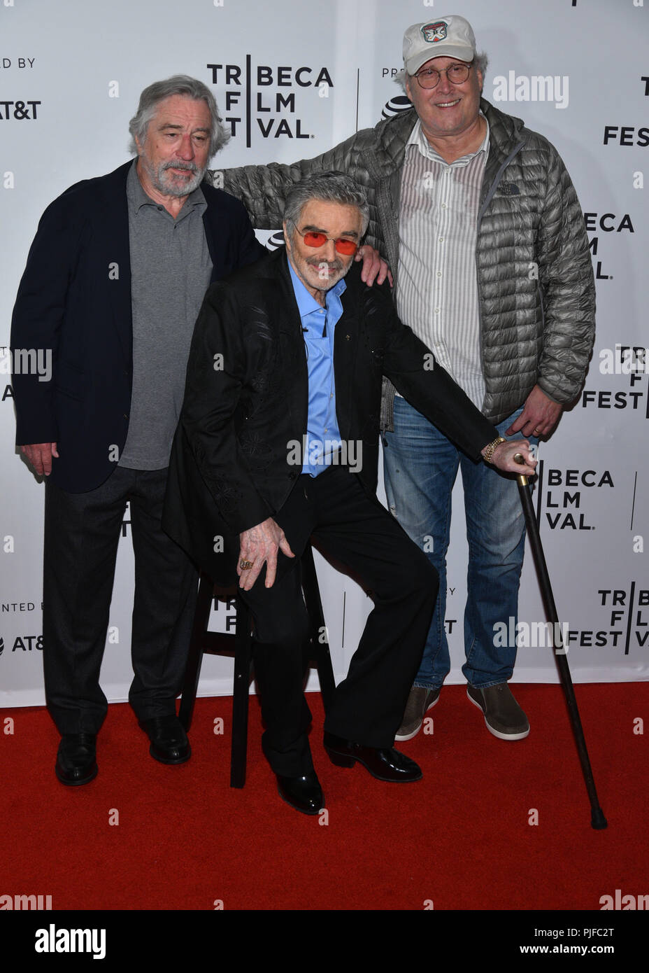 Robert De Niro, Burt Reynolds and Chevy Chase attend the 'Dog Years ...