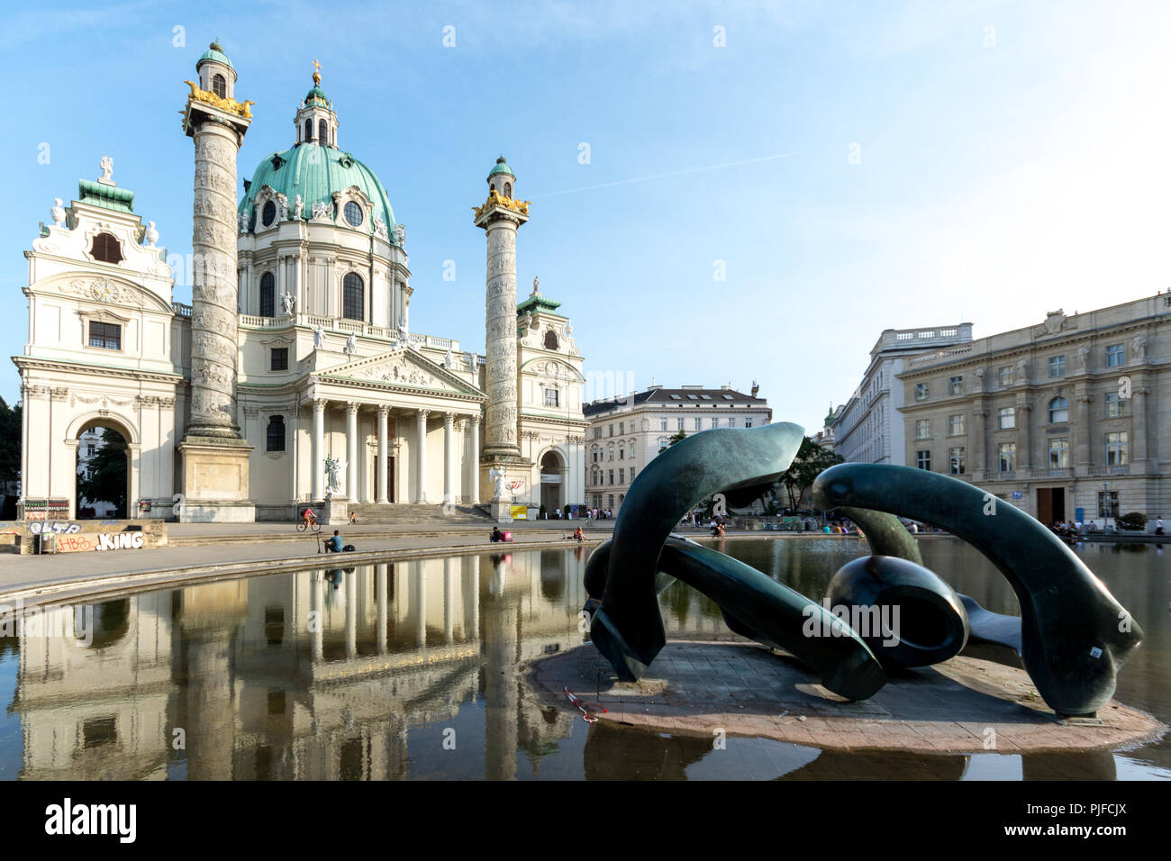 Karlskirche in the evening light Stock Photo - Alamy