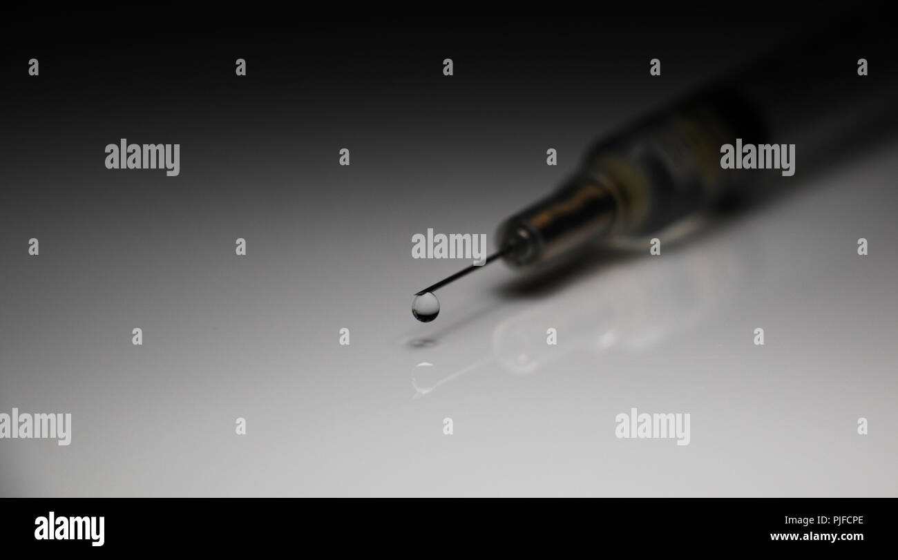 Flu shot vaccine. Syringe with preventative medicine for health and ...