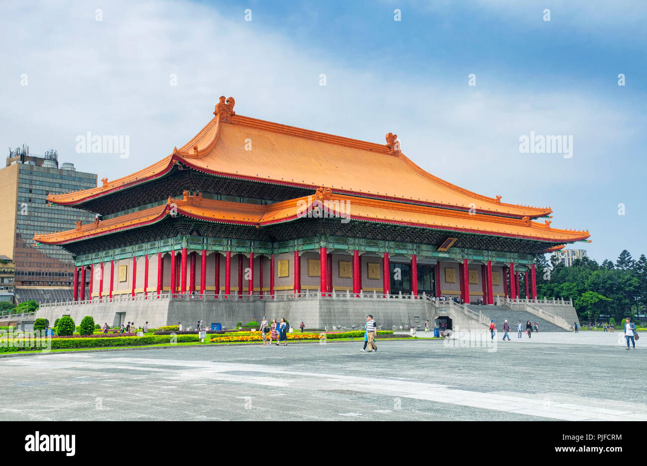 March 31, 2018. Taipei, Taiwan. Tourists visiting liberty square near ...