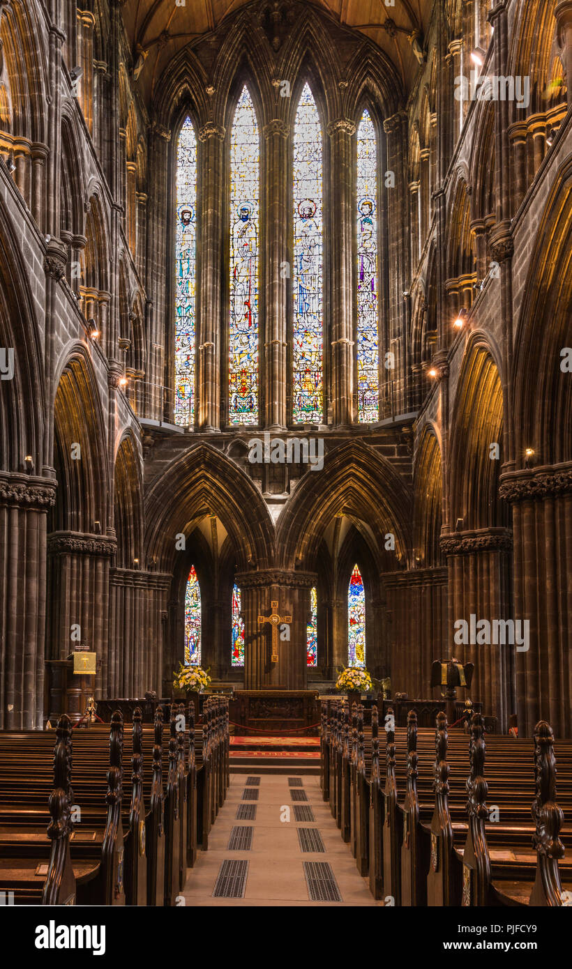 Glasgow, Scotland, UK - June 17, 2012: the Cathedral. inside secluded ...