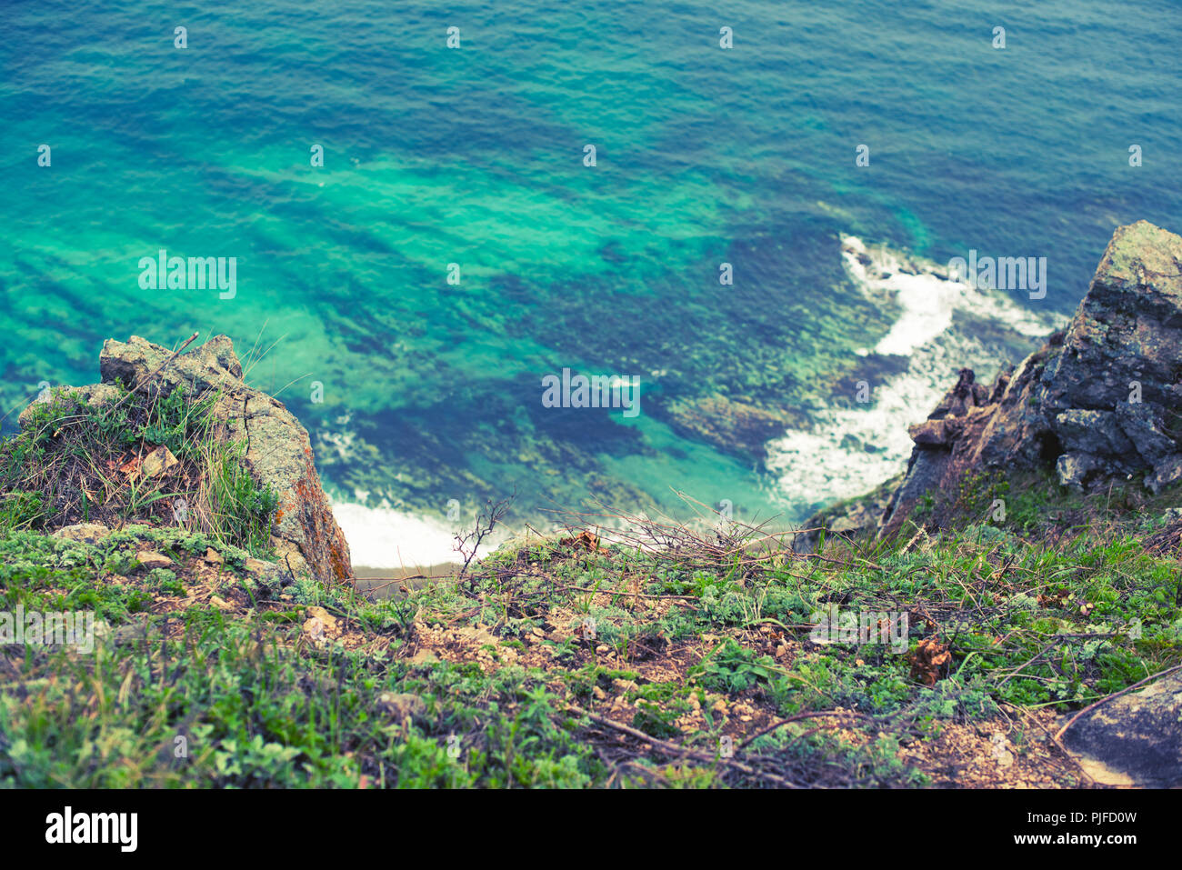 Nature beach sea landscape, blue water beach. Beautiful Bay coastline ...