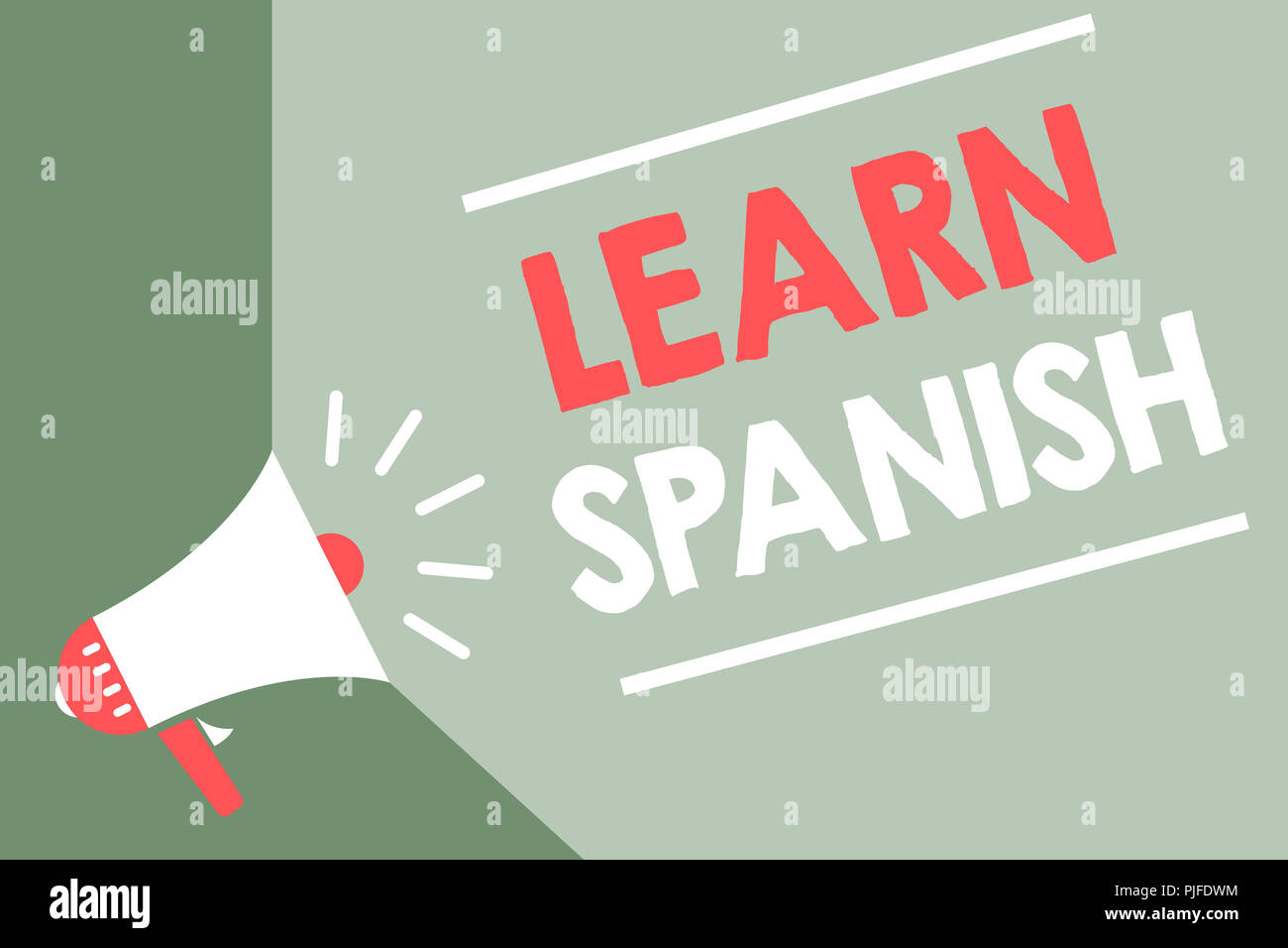 Handwriting text Learn Spanish. Concept meaning Translation Language in ...