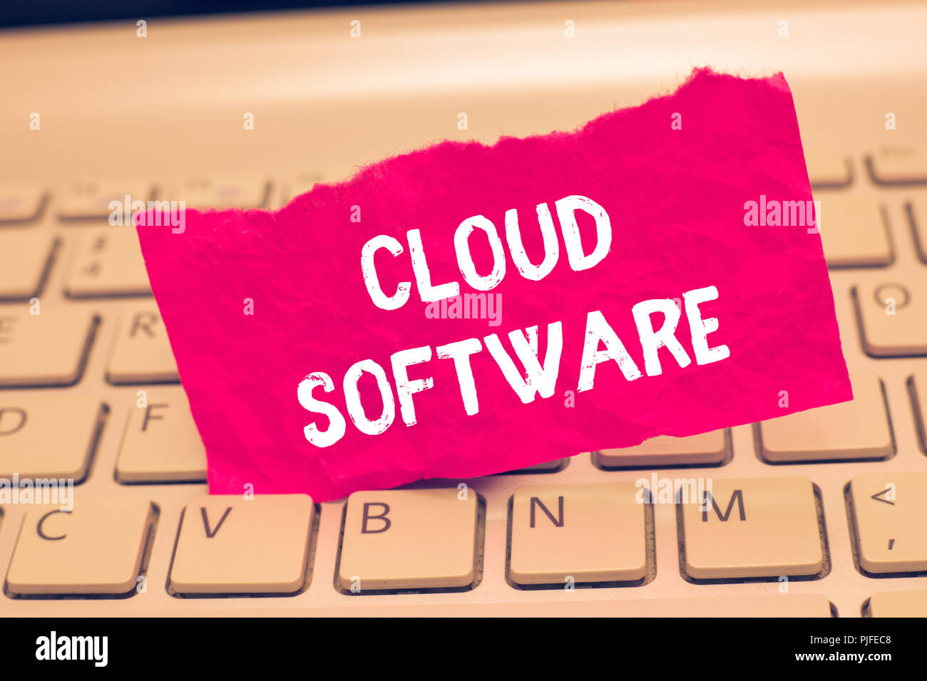 Conceptual hand writing showing Cloud Software. Business photo text ...