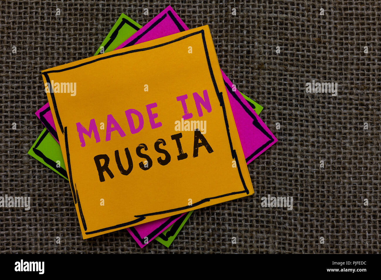 Text sign showing Made In Russia. Conceptual photo A product or ...