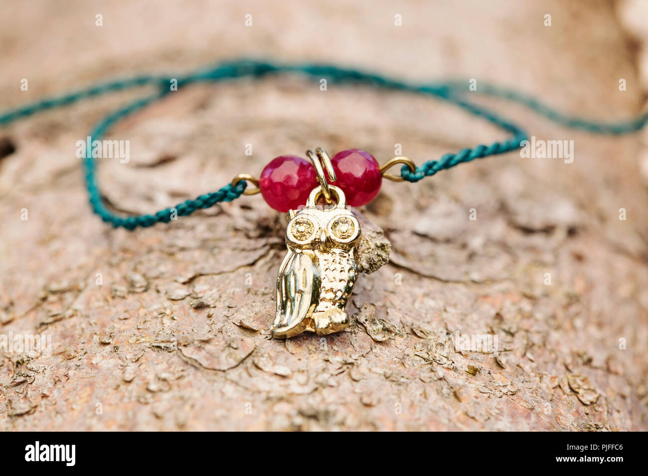 Tiny fashionable female bracelet on wooden background Stock Photo - Alamy