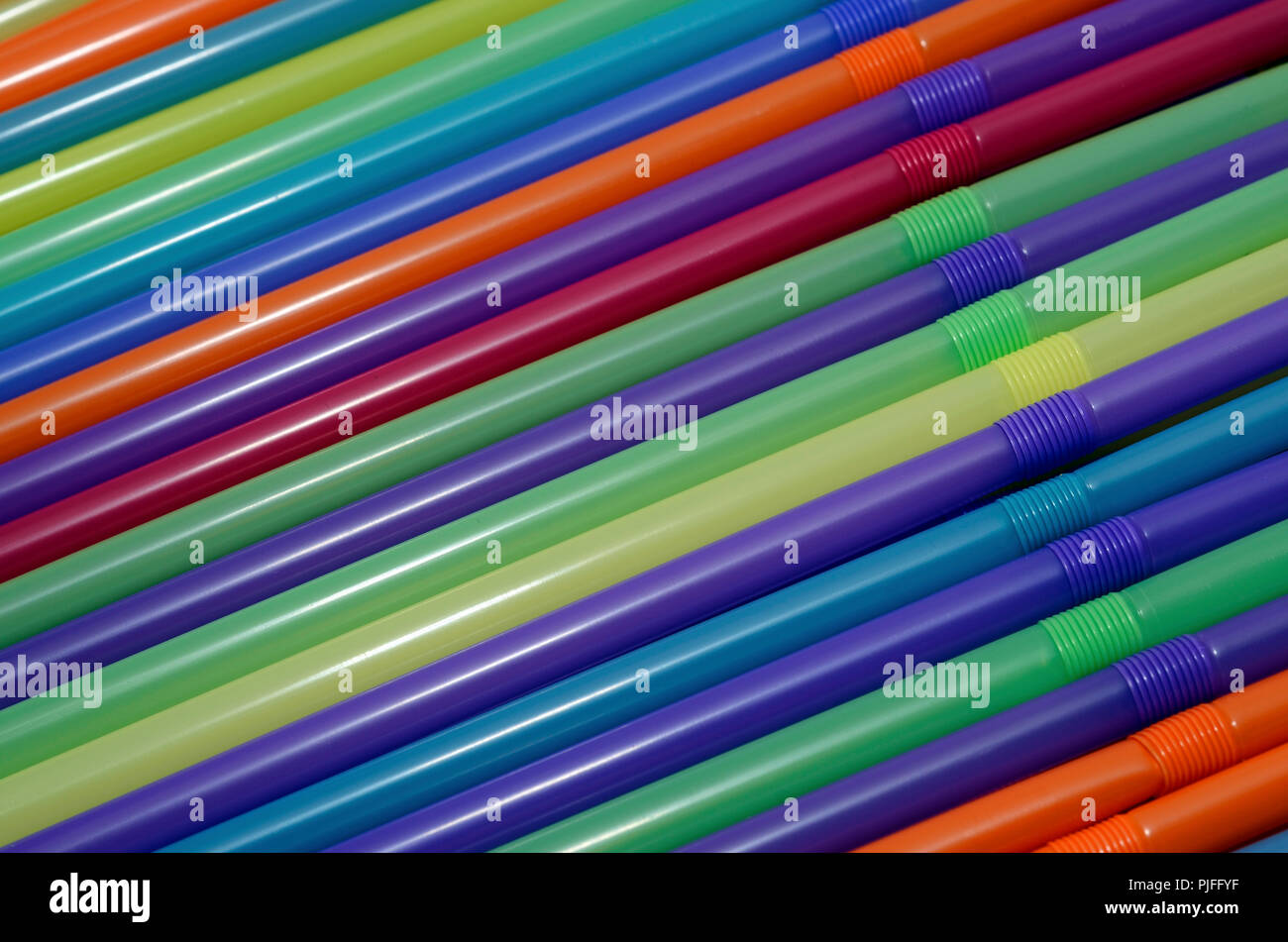 Colored plastic straws close up for plastic background Stock Photo - Alamy