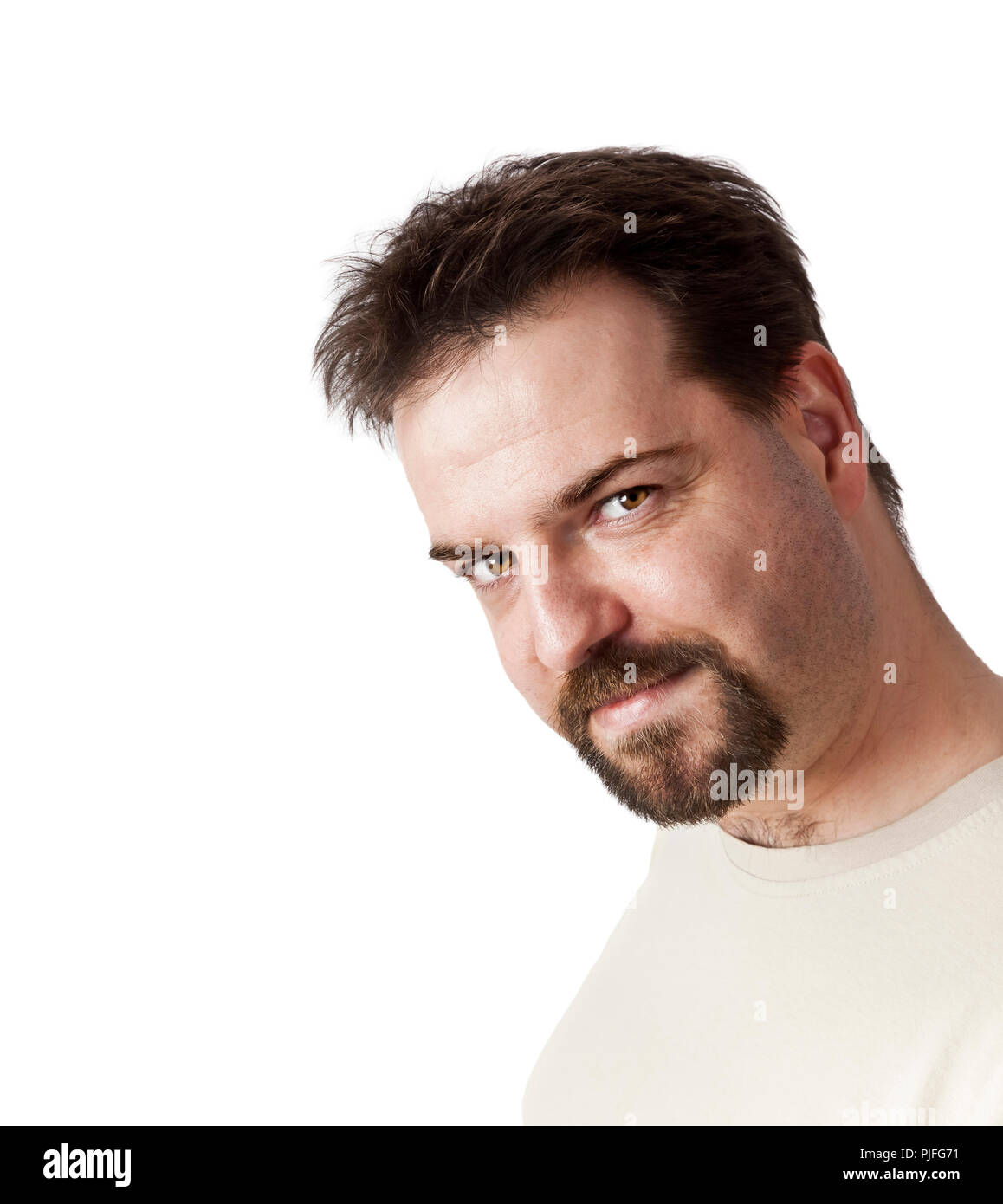 A handsome young man with a goatee beard, Modelrelease Stock Photo - Alamy