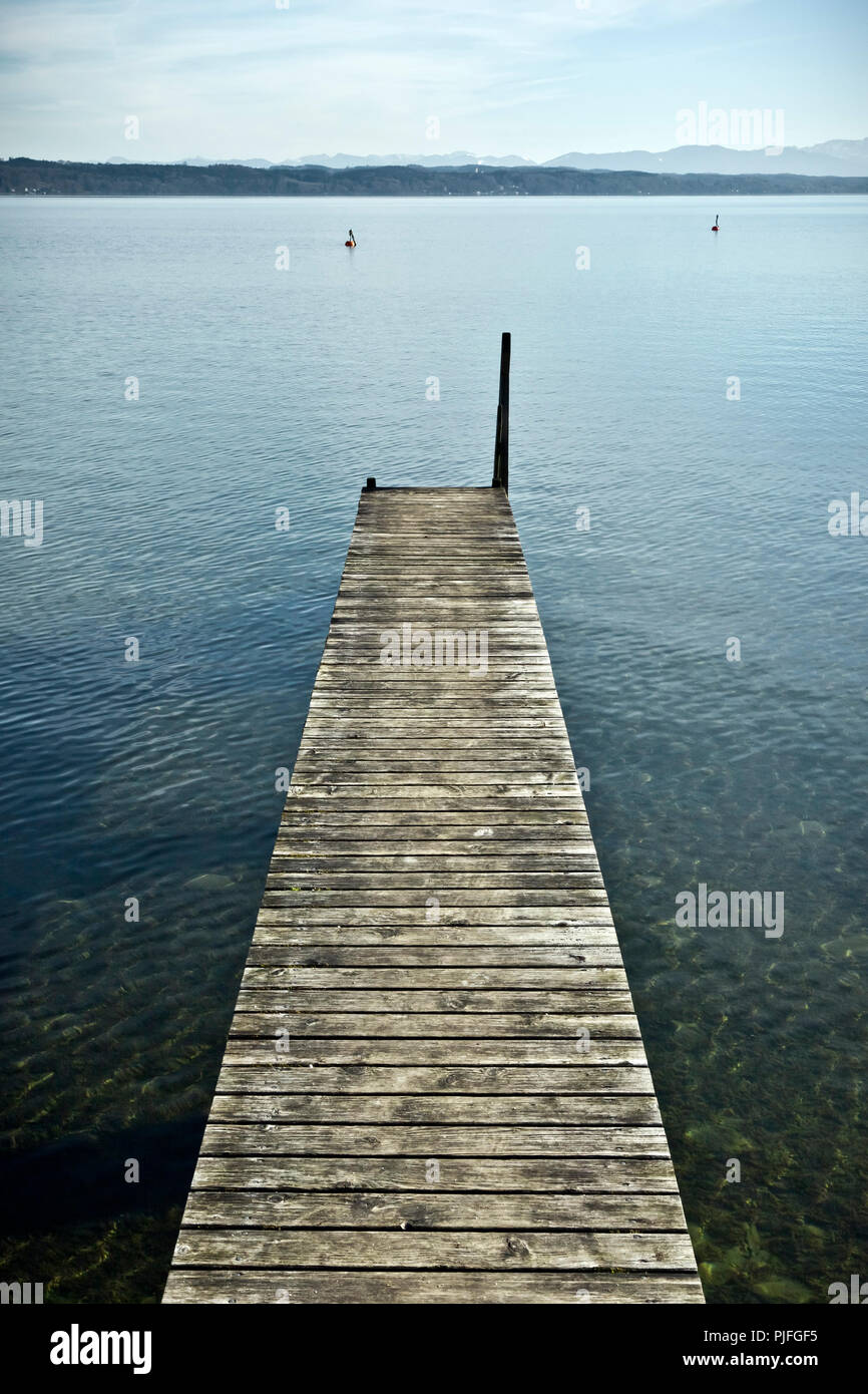 An old jetty at Starnberg Lake in Germany Stock Photo - Alamy