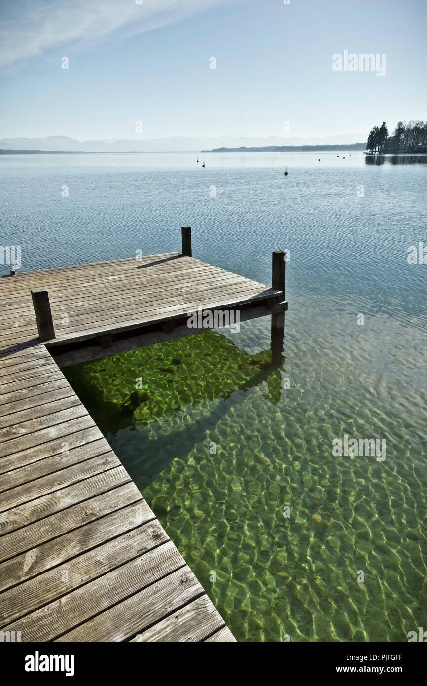 An old jetty at Starnberg Lake in Germany Stock Photo - Alamy