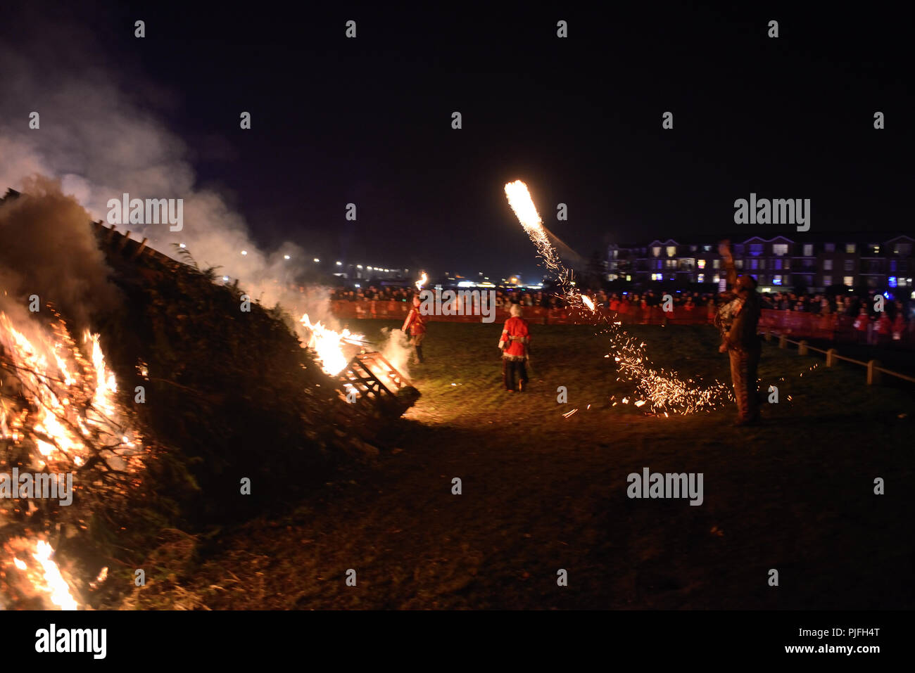 Bonfire night celebrations in Littlehampton, West Sussex, England, UK ...