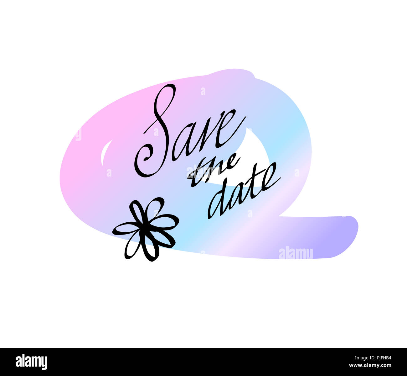 Hand drawn lettering. Save the date isolated. Vector illustration ...