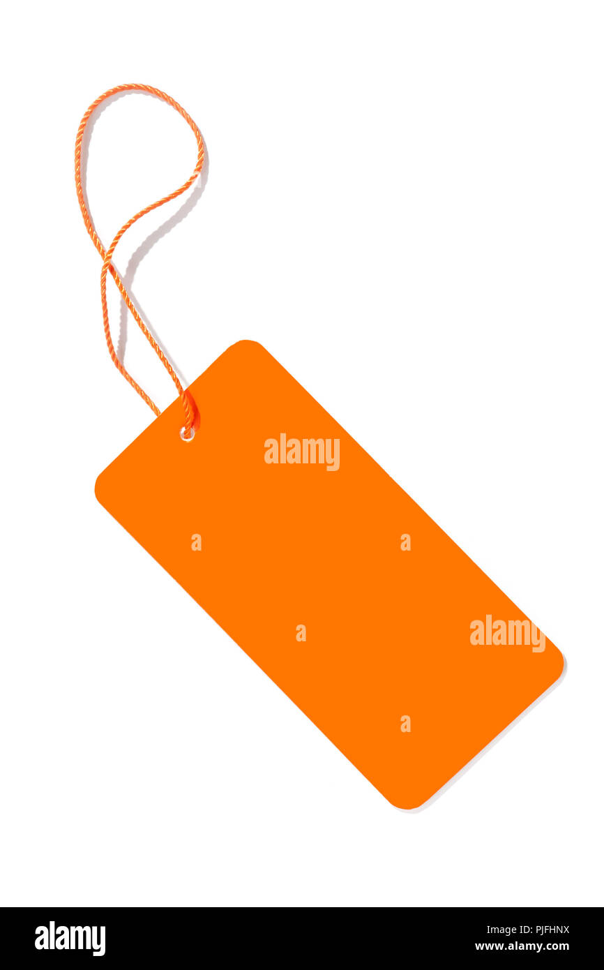 An image of an orange label isolated on white Stock Photo - Alamy