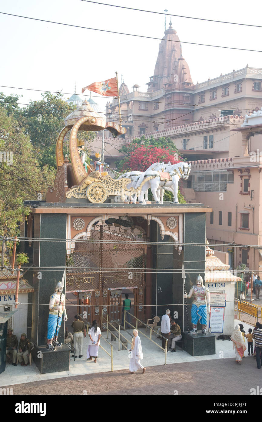The birthplace of Lord Krishna Janma Bhoomi temple at Mathura Uttar ...