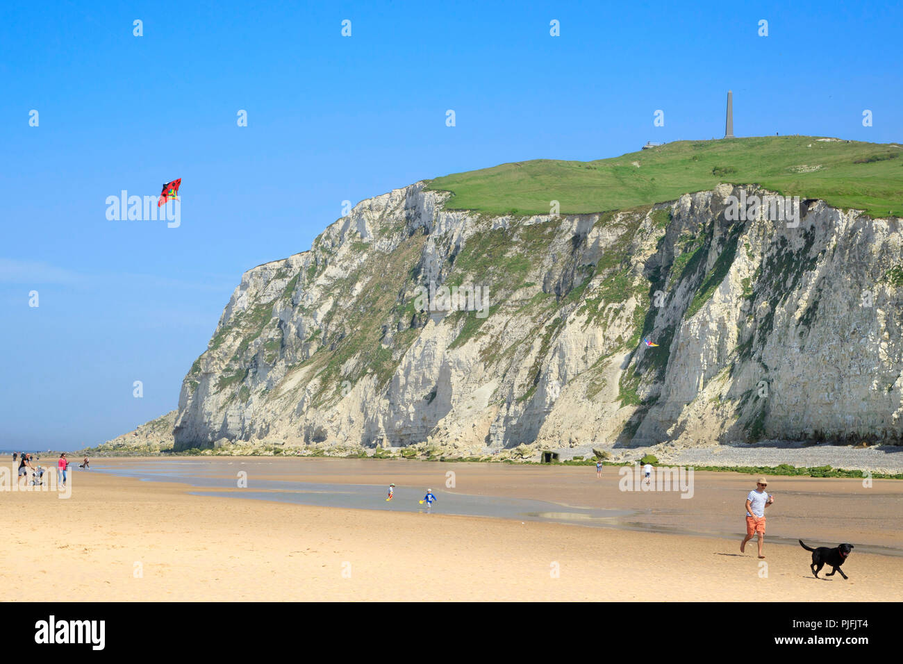Beach of the Cap Blanc-Nez Headland, along the “Cote d’Opale” coastal ...