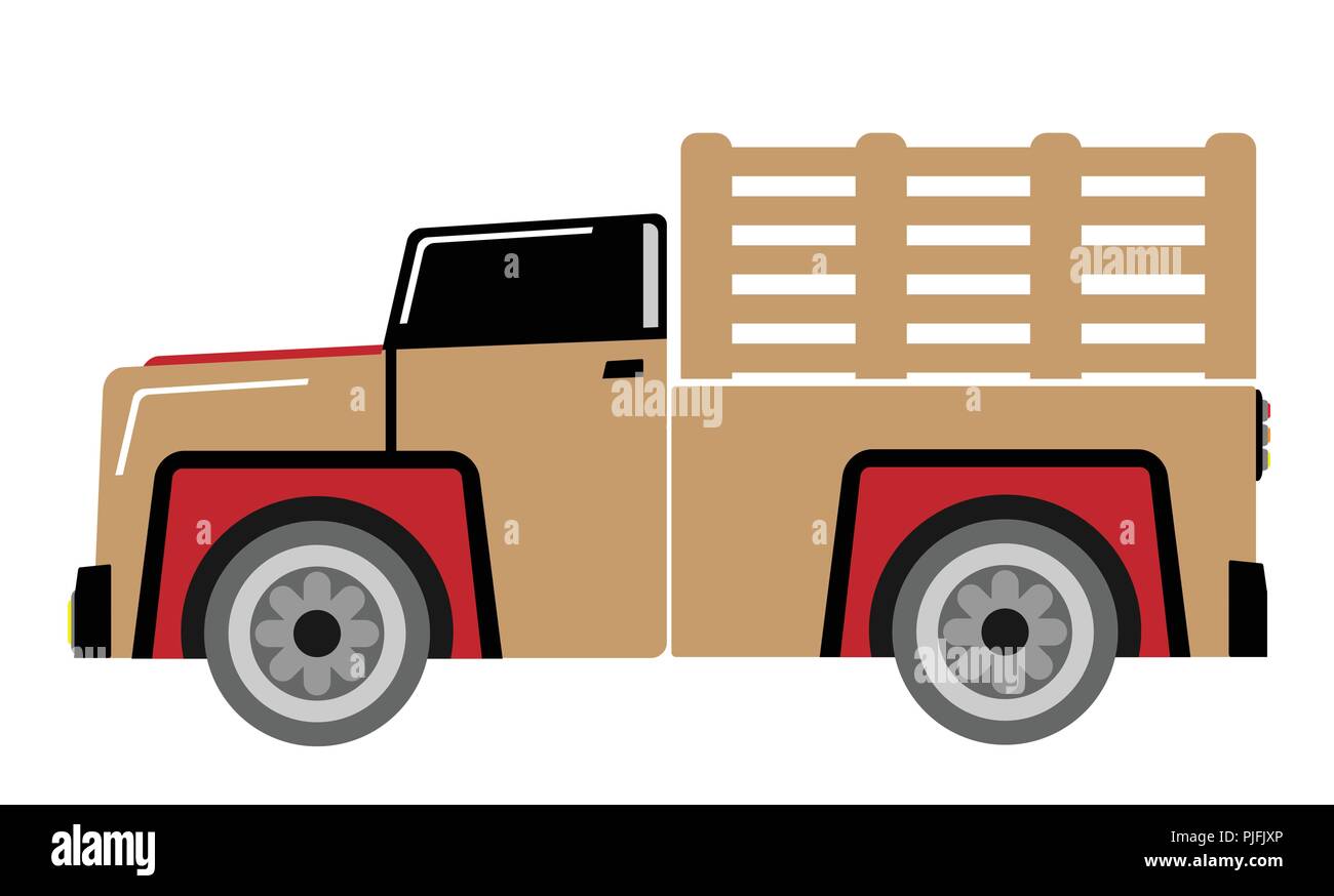 vintage old Pick up truck vector and illustration Stock Vector Image ...