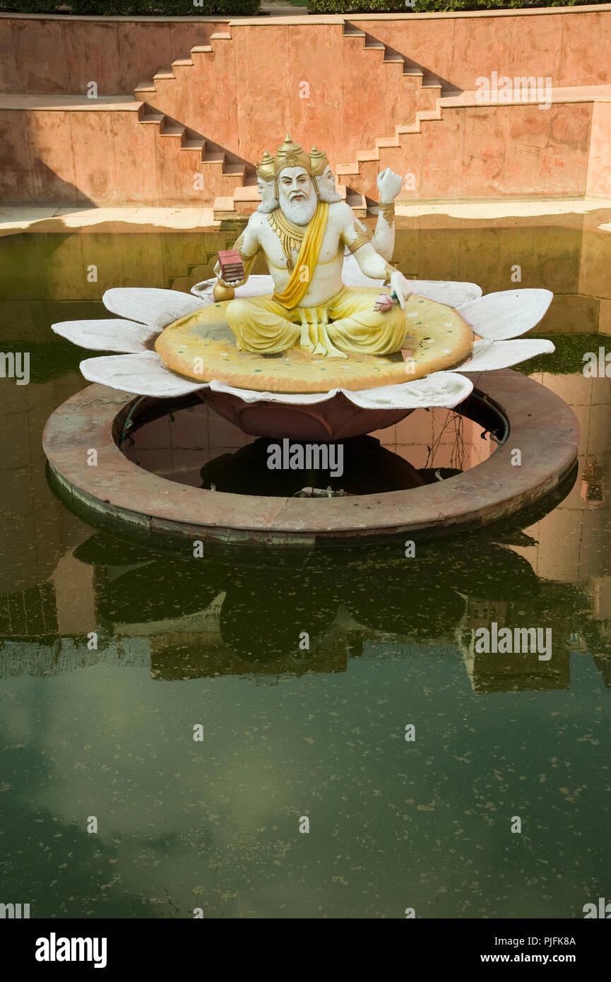2016 statue of Lord Brahma in Brahma kund at Vrindavan Mathura Uttar ...