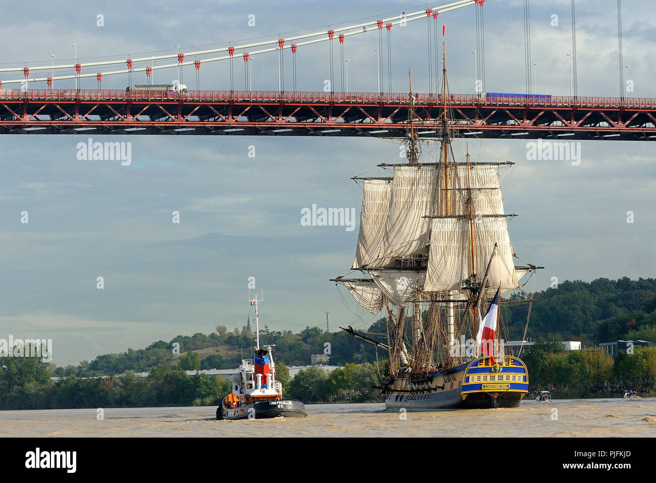 France, South-Western France, Bordeaux, l'Hermione (replica ship of a ...
